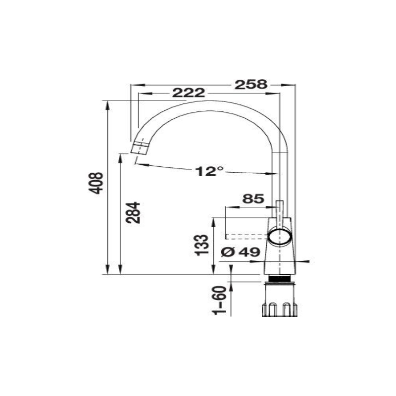Blanco Max II High Pressure Kitchen Tap 408x258 HiF Kitchens