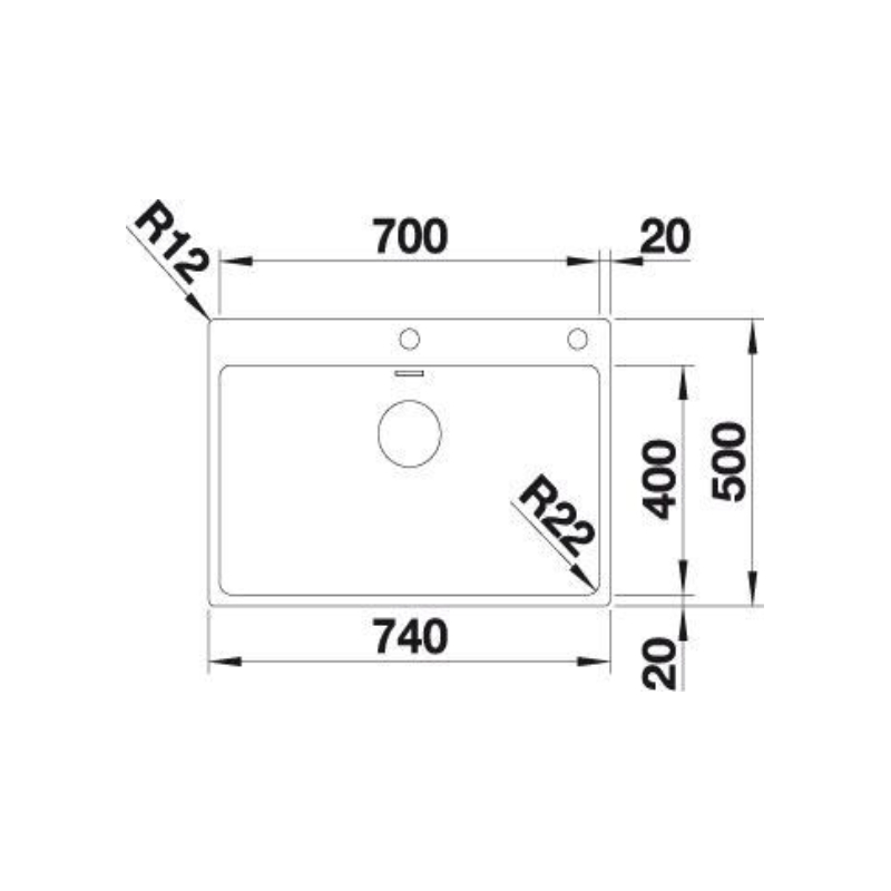 Blanco Andano 700-IF/A Stainless Steel Satin Polish - 525246