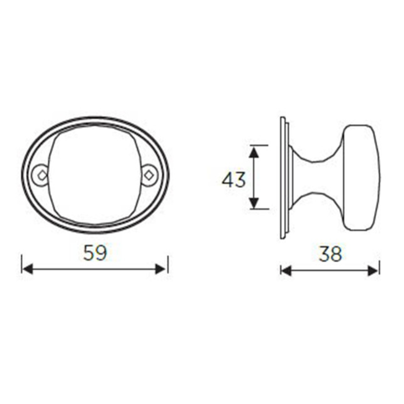 Yeadon Knob - K1000 PWS Kitchen Handles - HiF Kitchens