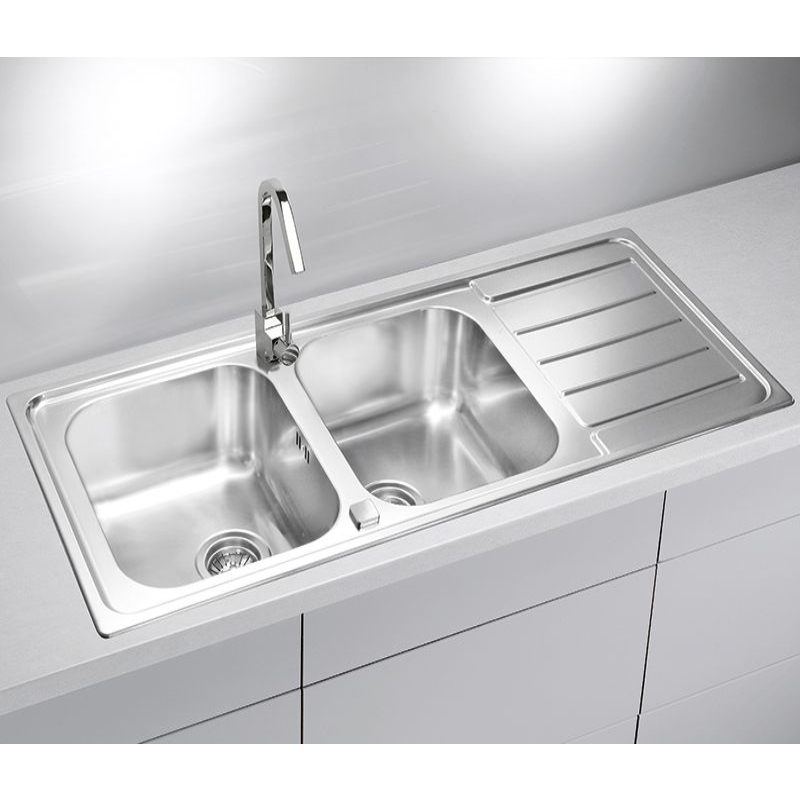 Alveus Line 100 St/Steel Double Bowl Kitchen Sink - 1149124N