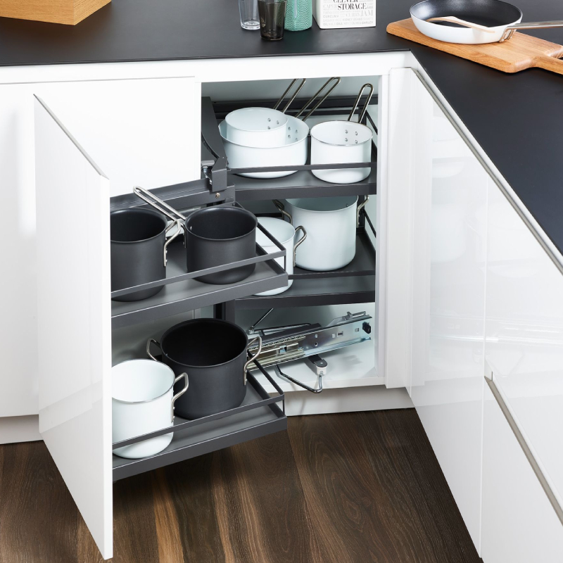 Magic Corner - 4 Tray Styles - Kessebohmer - HiF Kitchens